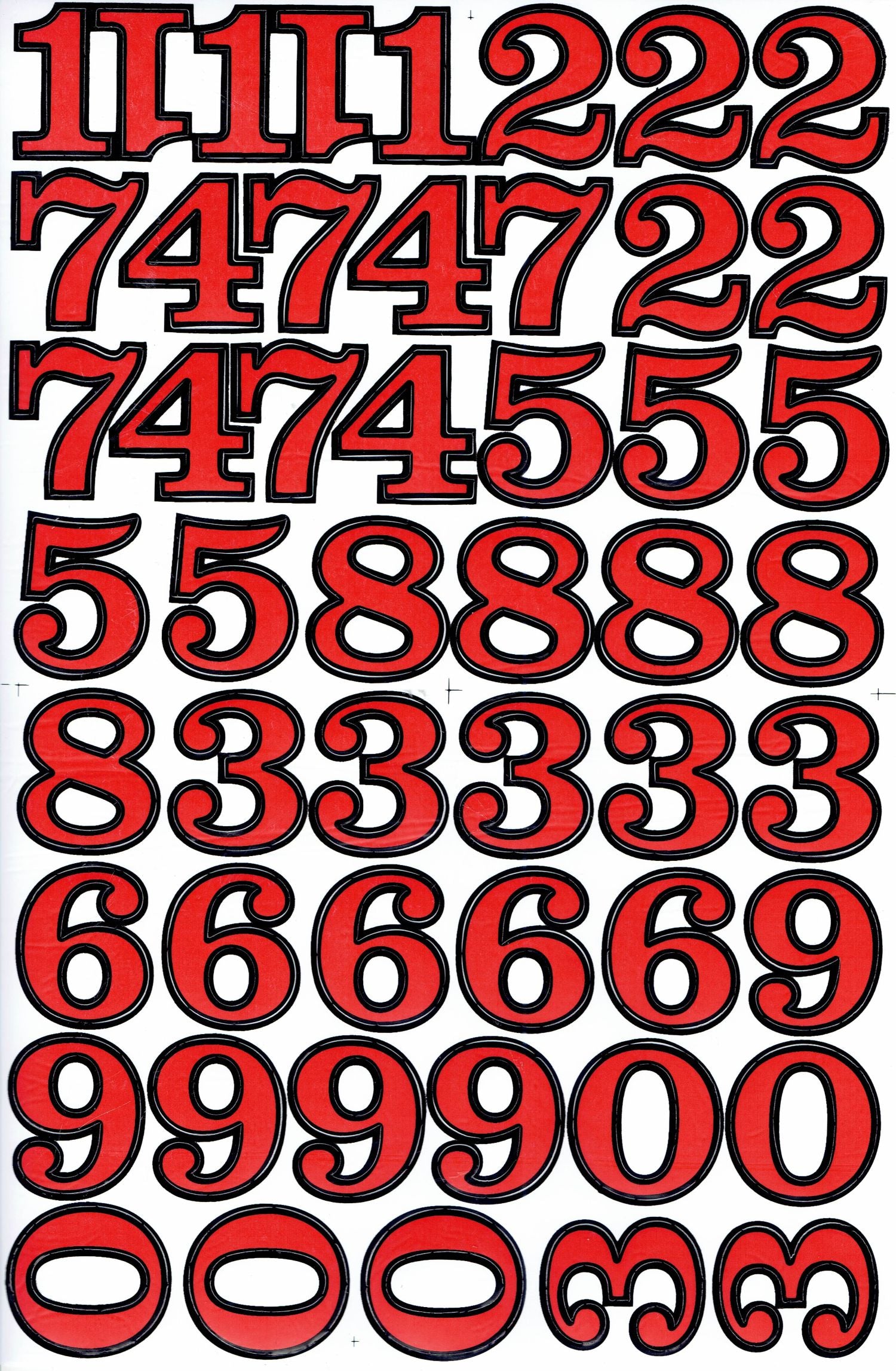 Zahlen Nummern 123 rot 30 mm hoch Aufkleber Sticker für Büro Ordner Ki ...