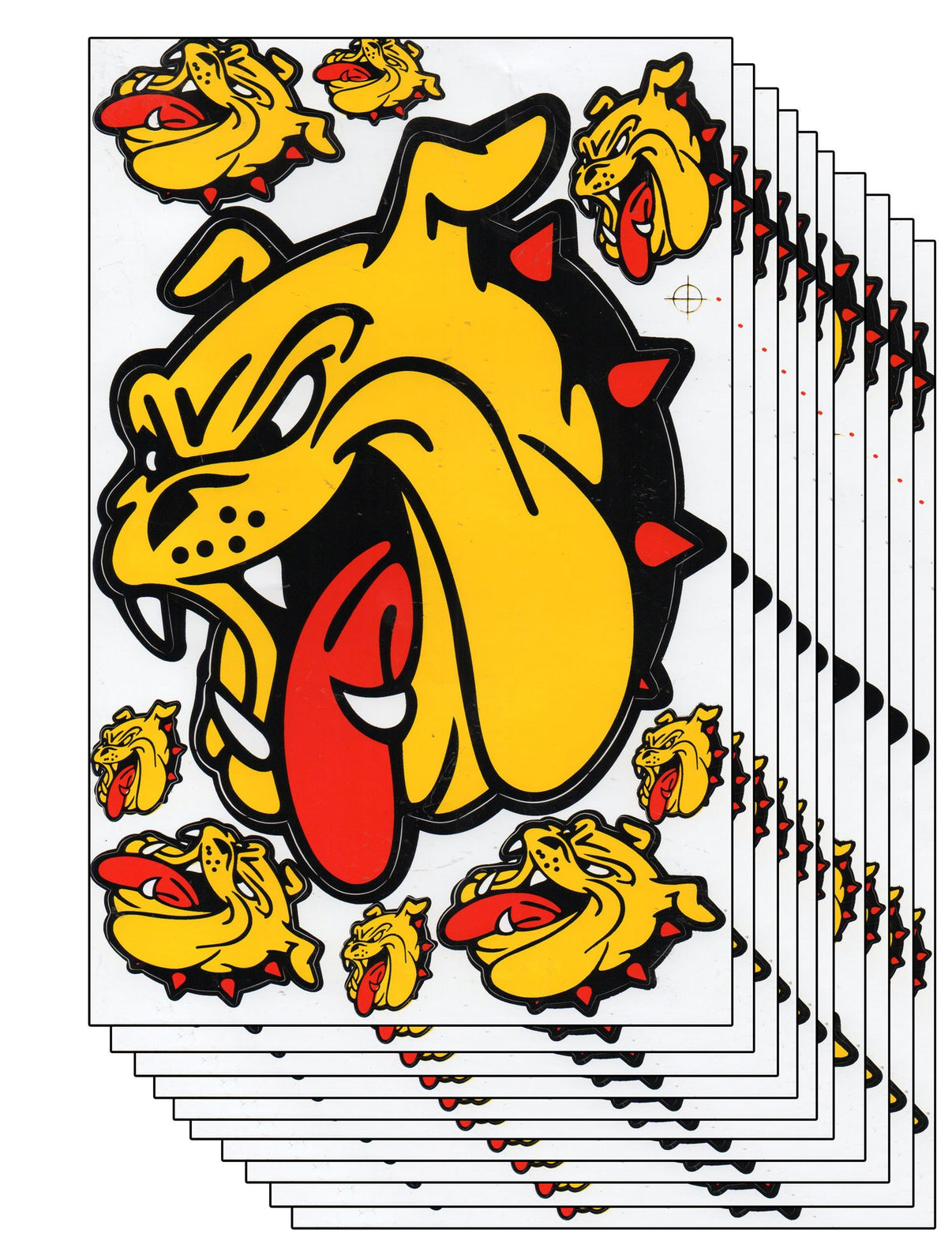 10 SPAR PACK bulldog dog yellow sticker motorcycle scooter skateboard ...