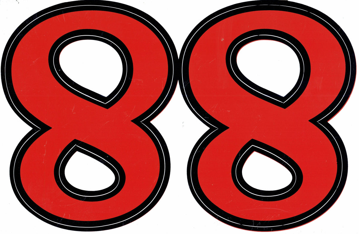 Large number 8 red 165 mm high sticker motorcycle scooter skateboard c ...