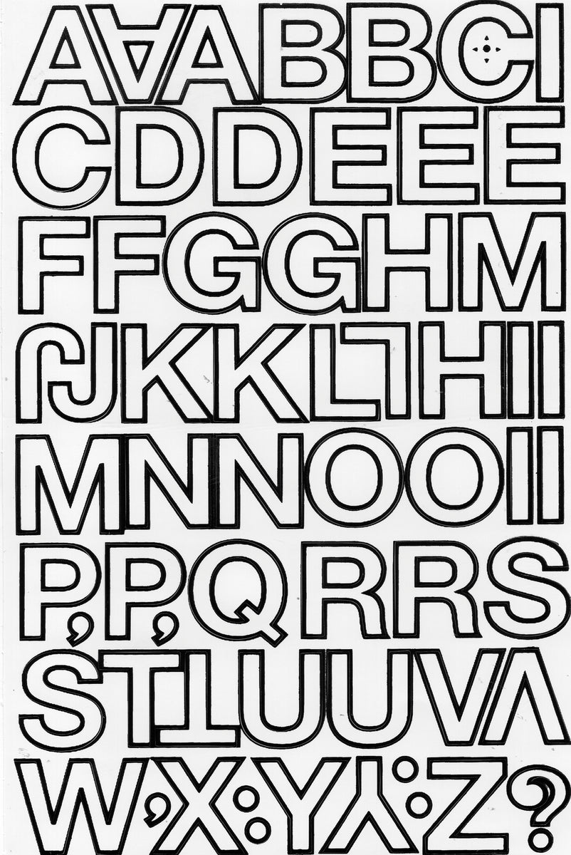 Buchstaben ABC weiss 28 mm hoch Aufkleber Sticker für Büro Ordner Kind ...