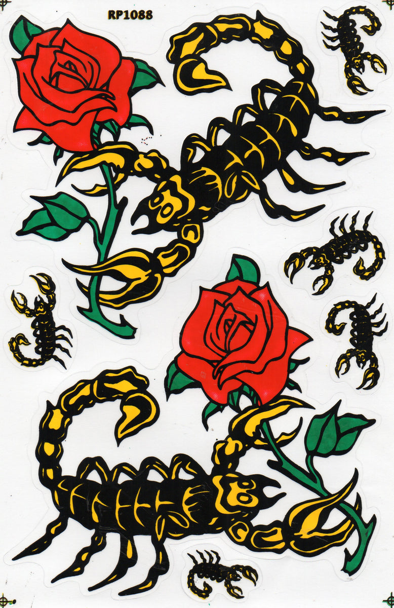 Scorpions roses sticker motorcycle scooter skateboard car tuning model ...