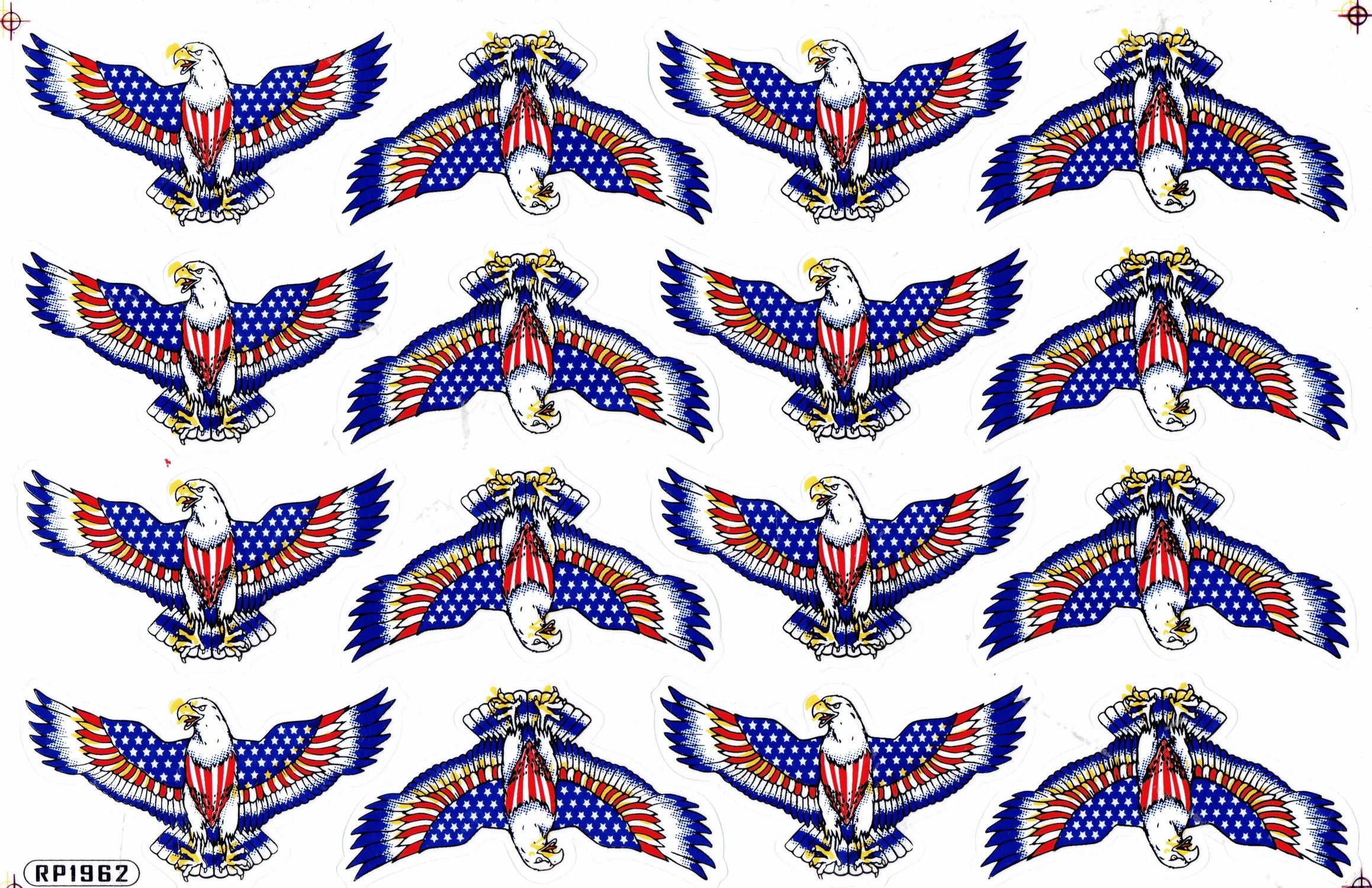 USA eagle head swing wings sticker motorcycle scooter skateboard car t ...