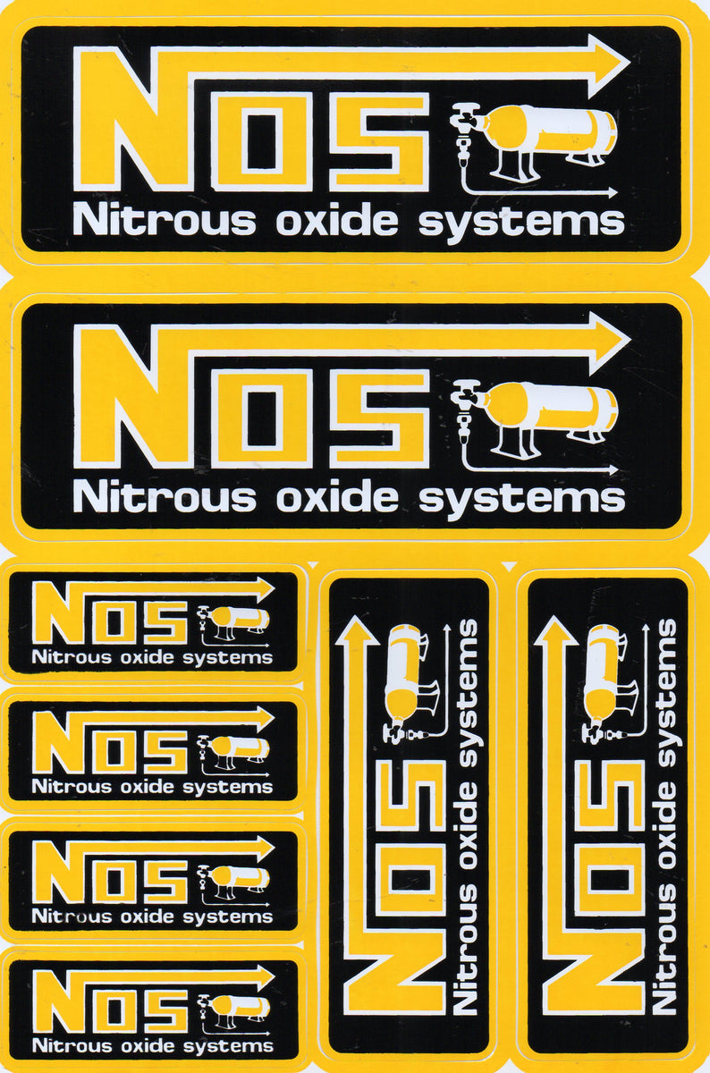 NOS NOS yellow logo sticker motorcycle scooter skateboard car tuning m ...