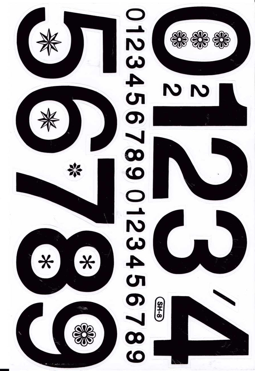 Numbers Numbers 123 Black 70 mm High Sticker for Office Folders Childr ...